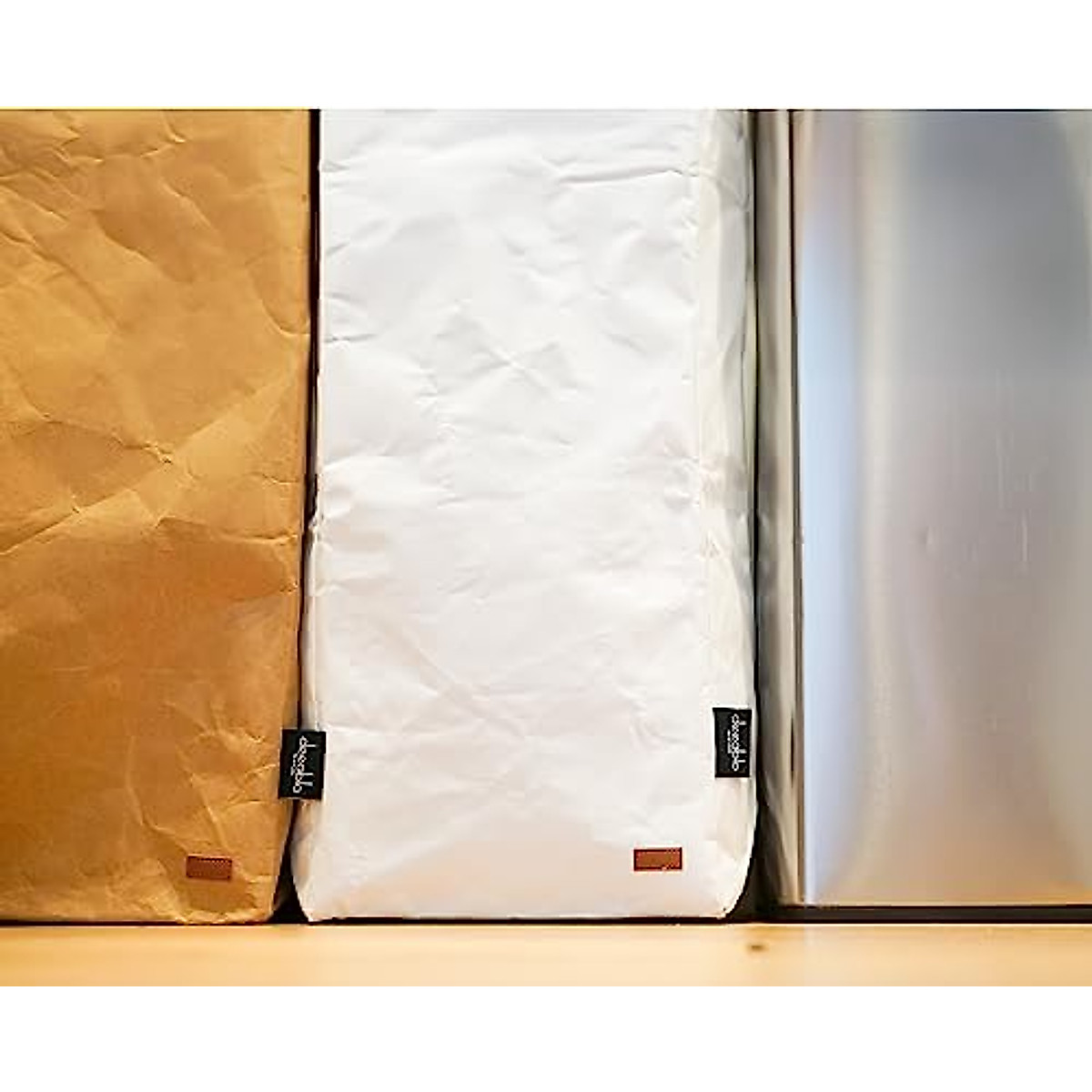 Deeablo New York Sustainable Reusable, Highly Versatile, Washable Paper Bag for Recycling, Multipurpose Recycling Basket, Recycling Bag, Laundry Basket (Brown)