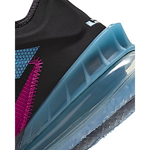 Nike Men's Lebron XVIII Low Neon Light Fireberry/Blk-Lt Blue Fury (CV7562 600) - 9.5