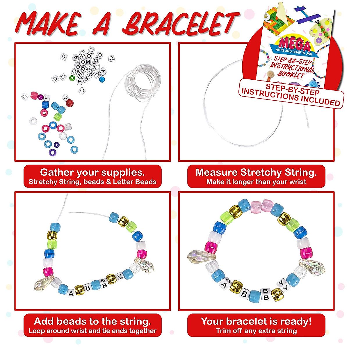 Dragon Too Mega Kids Crafts and Art Supplies Jar Kit - 1000+ Piece Set - Instructional Booklet Included - Revised Glitter Glue, Construction Paper, Popsicle Sticks, Googly Eyes, Pipe Cleaners