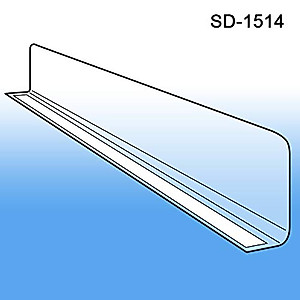 Clip Strip Shelf Dividers for Retail Stores - Lightweight, Clear Adhesive Mount 1" H x 13-9/16" L Corp., 15 mil Crystal Clear PVC, Retail Shelf Separator, Item SD-1514, Pack of 50