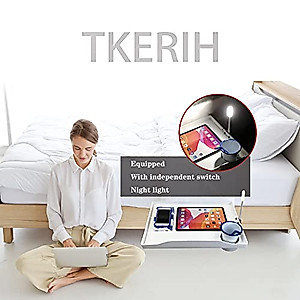 Bedside Shelf, Bunk Bed Shelf Organizer for Top Bunk Dorm Clip On Nightstand with Cup Holder Hooks Hanging Cup Plastic Bedside Shelf Tray for Kids for Bed College Dorm Room Essentials