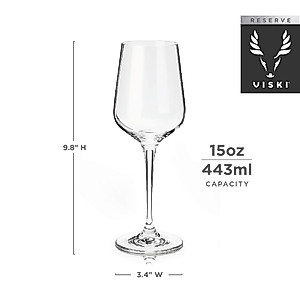 Viski Crystal Chardonnay Glasses - European Crafted White Wine Glasses Set of 4-6oz Stemmed Chardonnay Wine Glass for Wedding or Anniversary and Special Occasions Gift Ideas