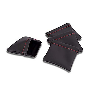 4 Pieces of Earphone Pouch PU Leather Headphone Storage Bag Headphone Protection Pouch, with Snap Spring Closure for Portable Carrying Storing Headphones