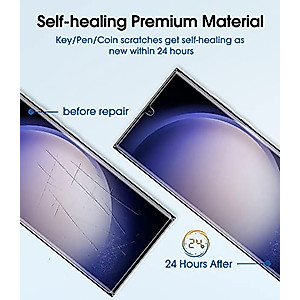 amFilm [2+2 Pack Compatible with Samsung Galaxy S23 Ultra Screen Protector n Camera Lens Protector 5G 6.8", Fingerprint ID Compatible, with Easy Installation Tool, HD Clear, TPU Film Full Coverage