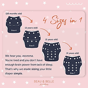 Large Nageuret Reusable Swim Diaper, Adjustable & Stylish Fits Diapers Sizes 4-7 (Approx. 20-55lbs) Ultra Premium Quality for Swimming Lessons (Anchors)