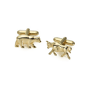 Cuff-Daddy Bull Bear Cufflinks Gold 000 with Presentation Box