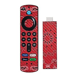 MightySkins Carbon Fiber Skin Compatible with Amazon Fire TV Stick 4K Max - Bandana | Protective, Durable Textured Carbon Fiber Finish | Easy to Apply, Remove, and Change Styles | Made in The USA