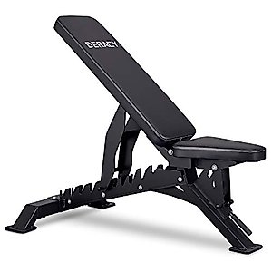 DERACY Deluxe Adjustable Weight Bench for Full Body Workout, Weight Capacity 1100 lbs, Incline and Flat Weight Bench for Indoor Workout, Home Gym