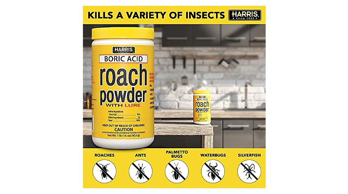 Harris Boric Acid Roach Killer Powder - Fast & Effective