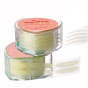 Dedila Pro 600 Pcs by a Box Makeup Breathable Eyelid Tape Big Eye Decoration Invisible Fold Eyelid Shadow Sticker Double Eyelid Tape Tool(with Fork rods)(Slim)