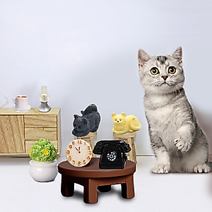 23pcs Brown Dollhouse Mini Furniture Kit Decoration DIY Accessories Including Dining Room Sitting Living Bedroom Set Toys for Baby Boys Children Girls Dollhouse Accessories