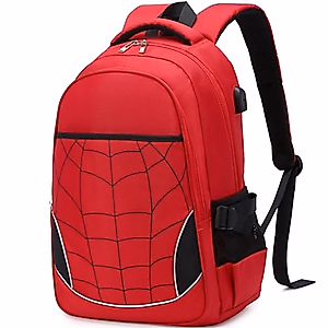 Gikizzi Boys School Backpack for Boys Backpack with Lunch Box Anime Backpack School Bag Bookbag Backpack Set for Boy Girls (Red)