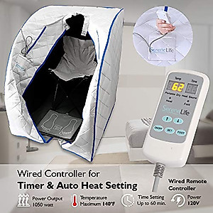 SereneLife Portable Infrared Home Spa- One Person Sauna, Heating Foot Pad and Chair