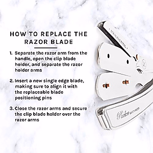 Parker SRX 100% Stainless Steel Straight Edge Professional Barber Razor & 5 Parker Premium Half Blades