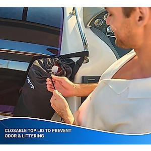 Avigap Boat Trash Can, 100% Odor & Leak Resistant, Portable, Reusable, 10-13 Gal Garbage Bag Snaps Inside, Easy to Install & Clean, Fishing, Sandbar, Kayak, Pontoon Boat Accessories