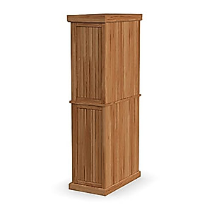 Homestyles Nantucket Storage Cabinet Kitchen Pantry with Drawers and Adjustable Shelves, 71.5 Inch Height, Natural Brown Maple Finish