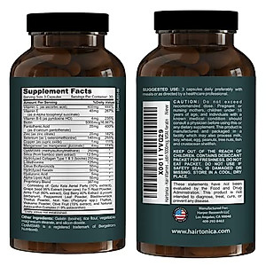 Hairtonica - Hair Vitamins for Faster Hair Growth - Best Hair Growth Supplement & Hair Vitamin - Support Hair Loss & Thinning with Hair Growth Pills - Hair Supplement with Biotin 5000mcg, MSM, Keratin