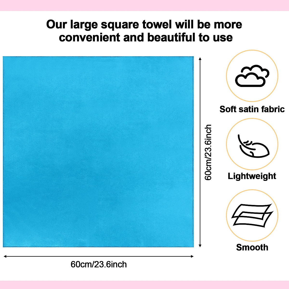 Tarpop 24 Pcs Women Square Neck Scarf Small Satin Scarf Handkerchief Solid Color Head Scarves Thin Scarf Retro Satin Ribbon Scarf for Women, 23.6 x 23.6 Inches, 24 Colors