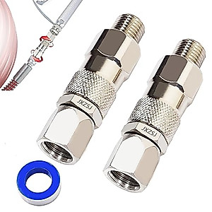 JXZSJ 1/4-Inch Stainless Steel Airless High Pressure Spray Gun Swivel Joint for Graco Paint Sprayers Spray Gun Hose Swivel Joint(2 Pack)