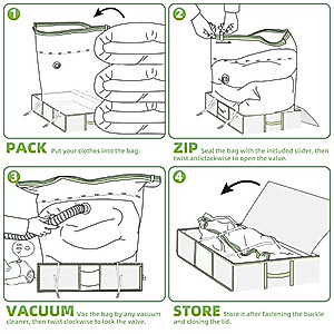 TAILI Under Bed Storage Container with Space saver bags, Large Capacity Foldable Clothing Storage Containers for Jackets Suits Coats Sweater with Clear Window and Reinforced Handle