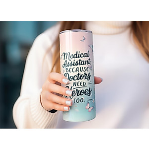 Casitika Certified Medical Assistant Gifts For Women. 20 Oz Medical Assistant Tumbler For Appreciation Week Or Graduation. Because Doctors Need Heroes Too. (Pastel)