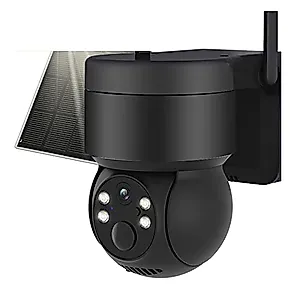 Security Camera Camera Security Camera WiFi Wireless Surveillance Cam With Rechargeable Battery Solar Panel PIR Human Detection PTZ 360° View Surveillance Camera with Spotlight ( Size : 2.5K Black x12