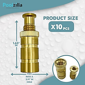 Poolzilla Pool Safety Cover Brass Anchors for Concrete and Pavers - 10 Pack - Universal Fit