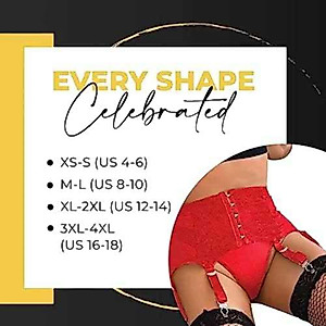 Love Salve Lingerie for Women - Sexy 2-Piece Garter Belt Set with Lace & Adjustable Straps - Valentine's Day Lingerie Women - Garter Belt with Stockings for Women - Perfect Fit & Curves Enhancement