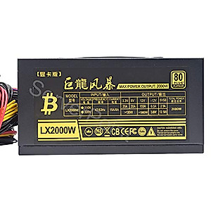 AC110-220v ATX Pc 2000W Power Supply 8 Graphics Card Ethereum ETH BTC Mining Antminer PSU for US CA BR Voltage