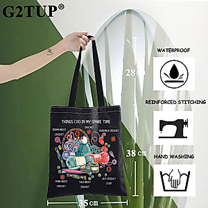G2TUP Yarn Storage Bag For Knitting Knitter Project Bag Things I Do In My Spare Time Knitting Gift (Things I Do Black)