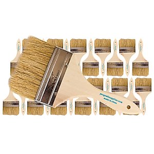 Pro Grade - Chip Paint Brushes - 24 Ea 4 Inch Chip Paint Brush Light Brown