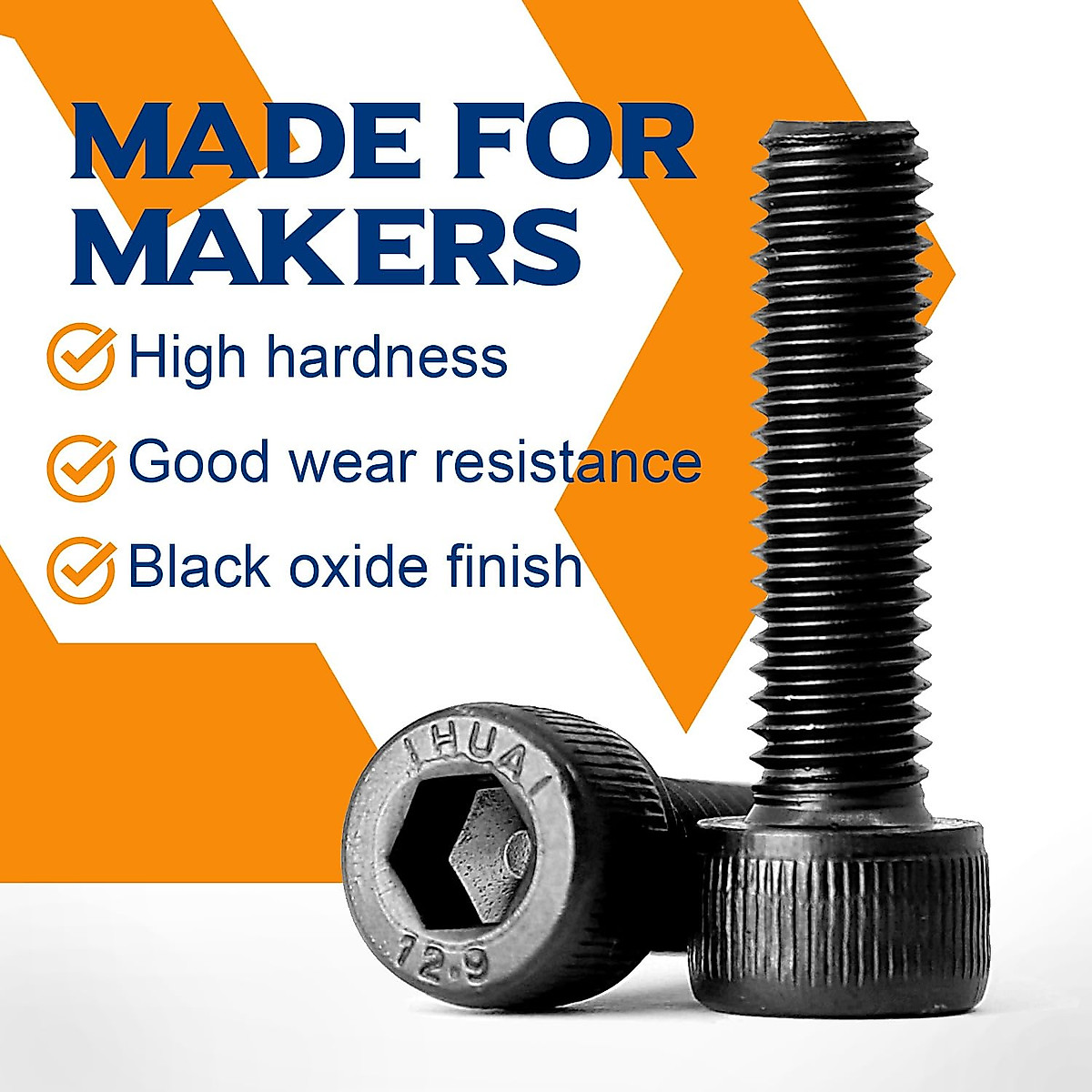M5 x 30mm Socket Head Cap Screws 12.9 Grade Alloy Steel, Allen Socket Drive, Black Oxide Finish, Machine Thread, 100 PCS