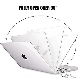B BELK Compatible with MacBook Pro 14 inch Case 2023 2022 2021 Release M2 A2779 A2442 M1 Pro/Max Chip with Touch ID, Clear Plastic Hard Shell Case with Keyboard Cover + Screen Protector, Transparent