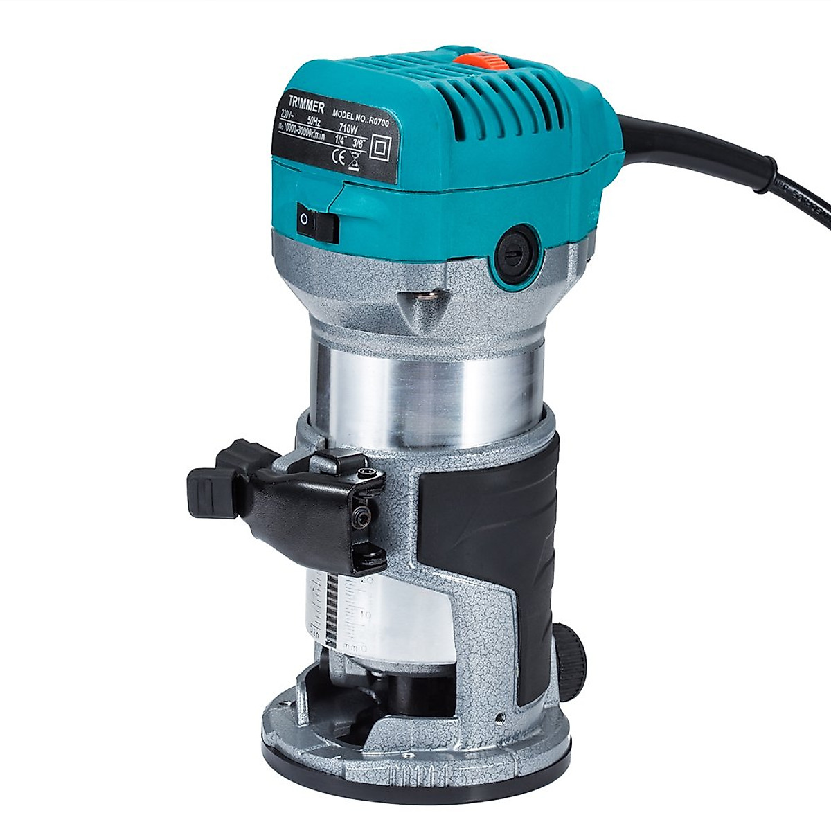 Anesty Compact Router with Trimmer/Fixed Base, Variable Speed Trim Router Palm Router Laminate Trimmer, 1/4" 710W Electric Wood Router Tool Kit with 15 Router Bits for Woodworking