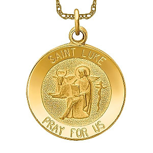 IceCarats 14K Yellow Gold Saint Luke Medal Necklace Charm Pendant Only