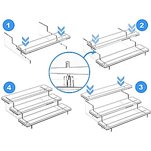 BodiCal 3-Tier Spice Rack Organizer for Cabinet- Spice Rack Seasoning Organizer, Tiered Medicine Cabinet Organizer, Kitchen Pantry Organization and Storage- 2 Pack/Clear