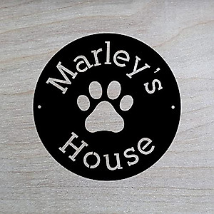 RBPCAAR Custom Dog Kennel Sign Personalized Metal Dog House Sign Personalized Sign for Dog