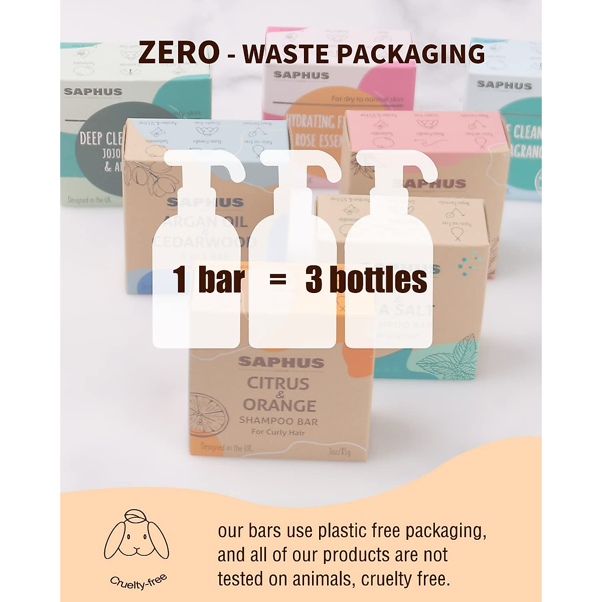 SAPHUS Argan Oil Shampoo Bar for Strengthening, Cleansing & Moisturizing Dry & Curly Hair,Travel Size, Zero Waste