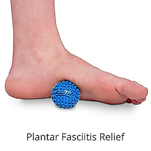 Body Back Foot Star Massager Ball and Plantar Fasciitis Roller - Soothe Foot Stress, Discomfort, Aches, & Tightness (2-Inch, Blue)