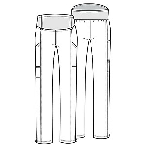 Cherokee Women Scrubs Pant Workwear Revolution Maternity Straight Leg WW155, M, Black