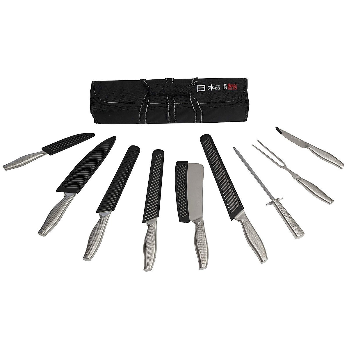 Ross Henery Professional, Japanese Style, 9 Piece Chefs Knife Set in Case with Protective Sheaths