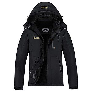 MOERDENG Women's Waterproof Ski Jacket Warm Winter Snow Coat Mountain Windbreaker Hooded Raincoat Jacket