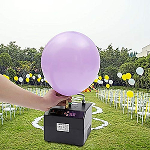 Electric Air Balloon Pump, B23 Lagenda Portable Electric Balloon Pump Balloon Inflator Party Air Blower Electric Balloon Blower Pump with Timer Battery for Party Events Decoration