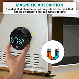 izBuy Digital Kitchen Timer for Cooling, Magnetic Classroom Timer for Kids, Large LED Display Stopwatch Countdown Visual Timer Clock for Teacher Workout Egg Seniors