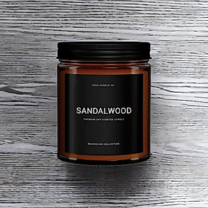 1OAK Scented Candles for Men - Sandalwood Candles - Mens Candles for Home - Masculine Candle - Soy Wax Scented Candles - Long Burning Candles Premium - Soy Wax