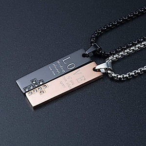 Wolentty Couple His Hers Distance Necklaces for Valentine's Day Gift