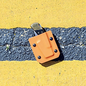 Clip & Carry Kydex Sheath for the Buck 110 & Buck 112 Folding Pocket Knife - Made in USA - Belt Holster Case - Orange