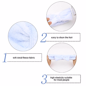 Semato 8 Pcs Bachelorette Party Favor Set Bride Spa Headband Bride Headband and Bridesmaid Headband Skincare Headbands for Women Cute Bow Head Bands Party Supplies (1 bride+ 7 blue)