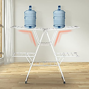 YUBELLES 61.81 * 22.84 * 51.18in Clothes Drying Rack, Gullwing Space-Saving Laundry Rack, Space Saving Laundry Drying Rack, Easy Storage Laundry Indoor and Outdoor Use