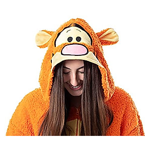 MJC International Disney Winnie The Pooh Adult Tigger Costume Plush Kigurumi Union Suit Pajama Outfit, Orange, Medium